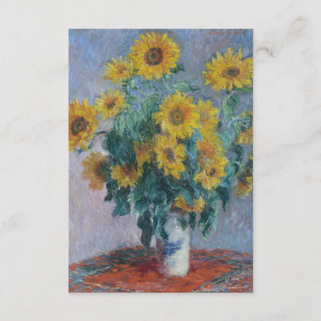 Claude Monet - Bouquet Of Sunflowers Enclosure Card | Zazzle