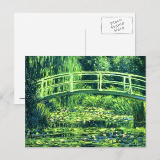 Claude Monet: Bridge Over a Pond of Water Lilies Postcard | Zazzle
