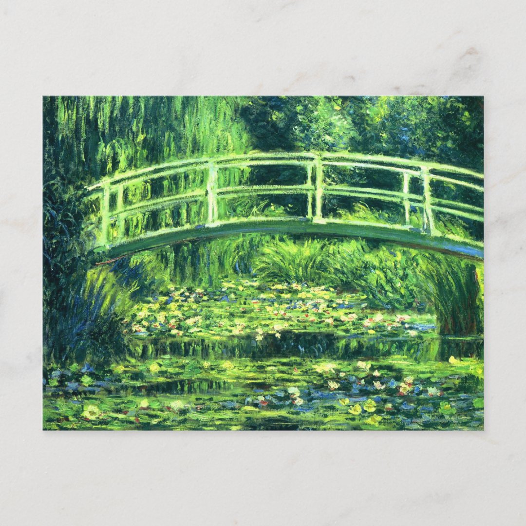 Claude Monet: Bridge Over a Pond of Water Lilies Postcard | Zazzle