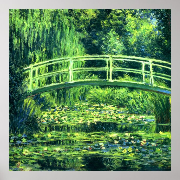 Claude Monet: Bridge Over a Pond of Water Lilies Poster | Zazzle.com