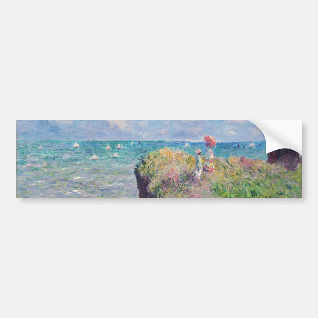 Claude Monet - Cliff Walk at Pourville Bumper Sticker | Zazzle
