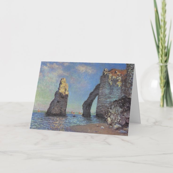 Claude Monet Cliffs at Etretat Impressionist Paint Card | Zazzle