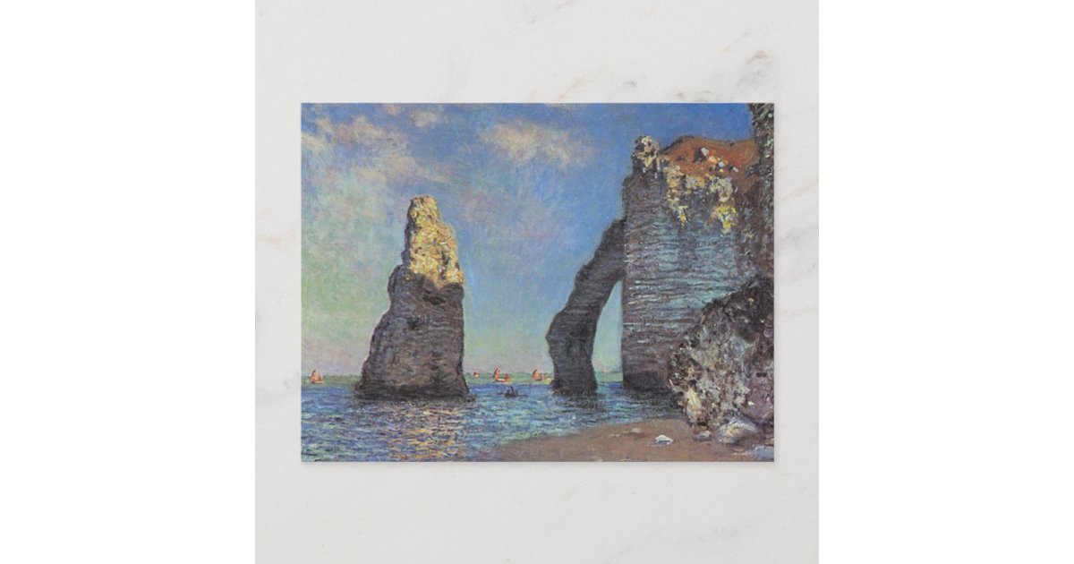 Claude Monet - Cliffs at Etretat Postcard | Zazzle