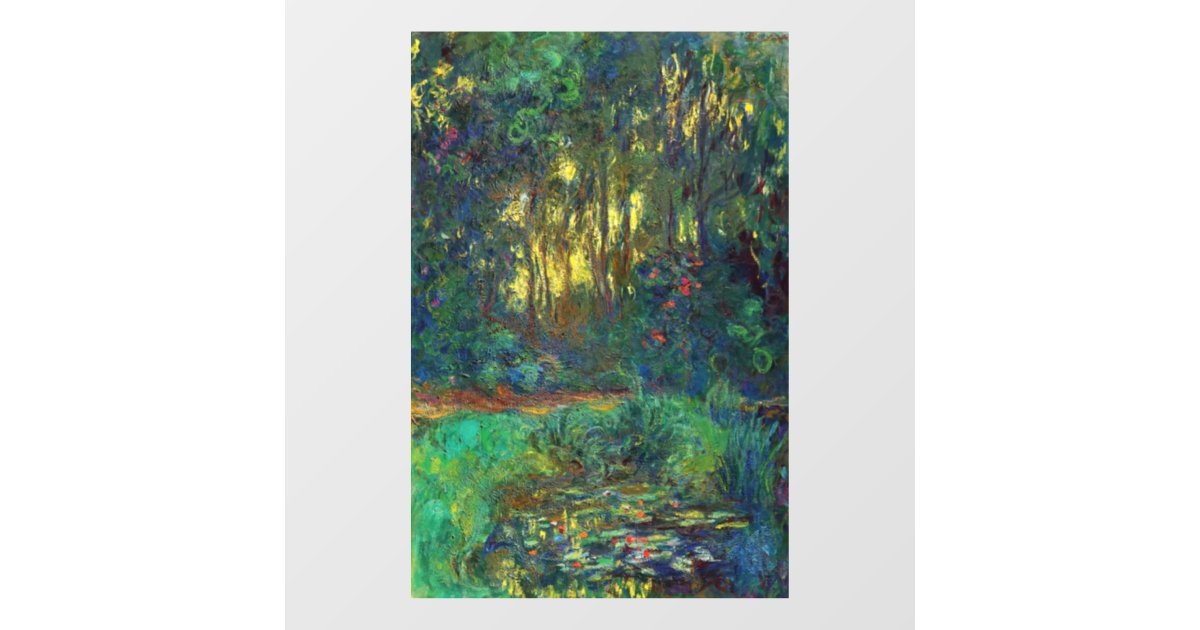 Claude Monet - Corner of a Pond with Waterlilies Window Cling | Zazzle