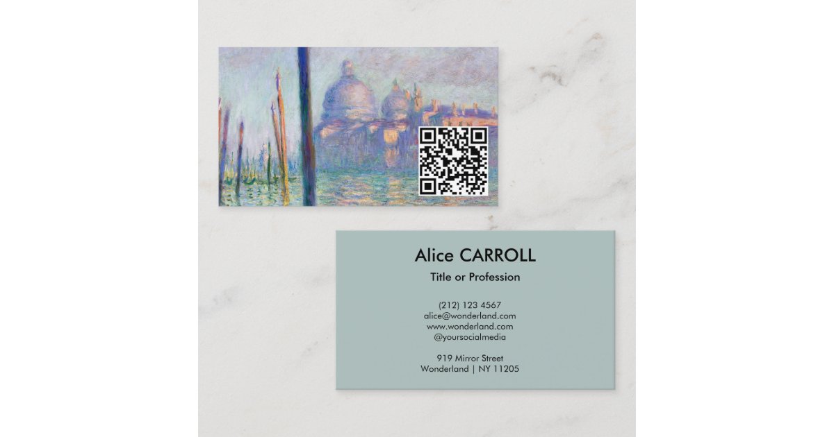 Claude Monet - Grand Canal, Venice - QR Code Business Card | Zazzle