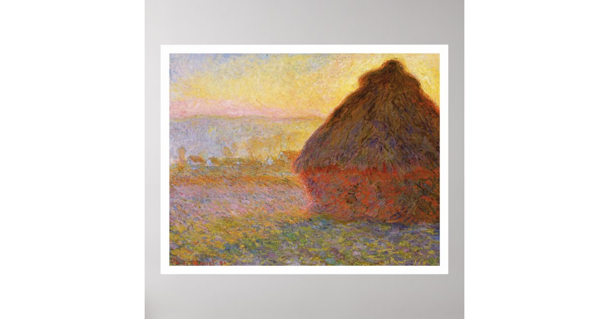Claude Monet - Haystacks (at Sunset) Poster | Zazzle