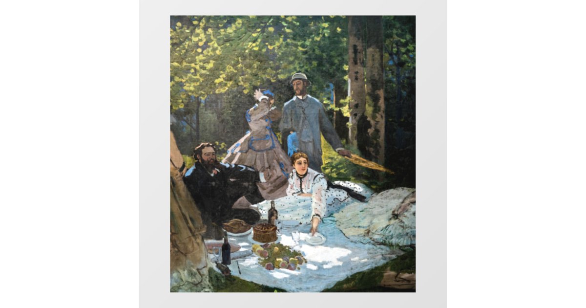 Claude Monet - Luncheon on the Grass, Right Panel Window Cling | Zazzle