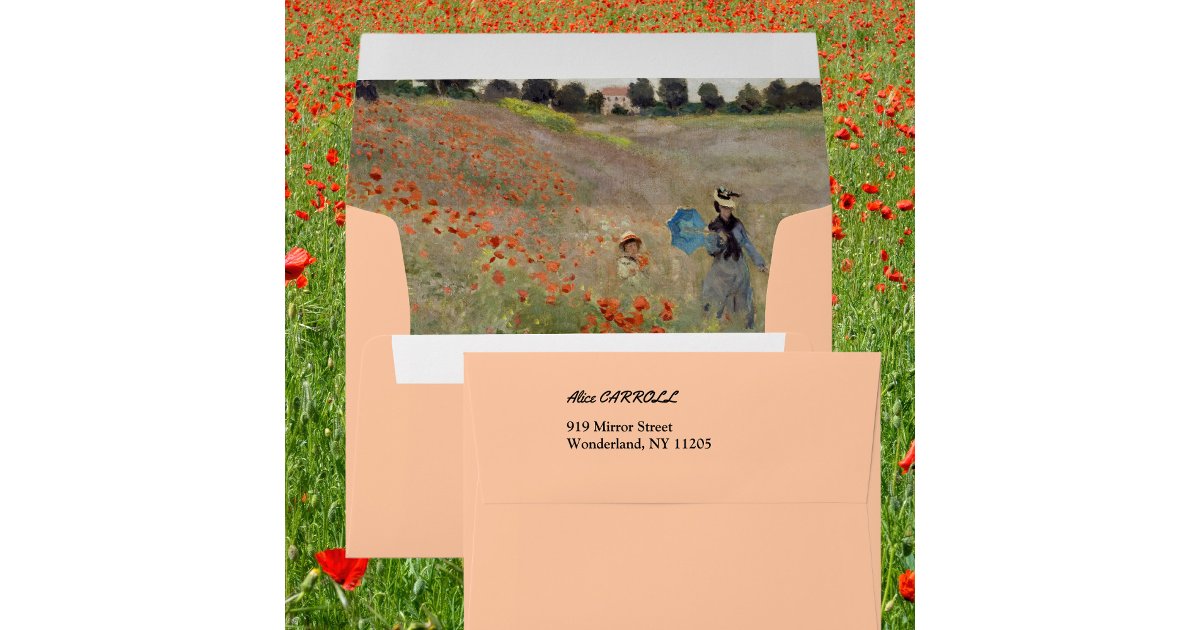 Claude Monet - Poppy Field Envelope | Zazzle