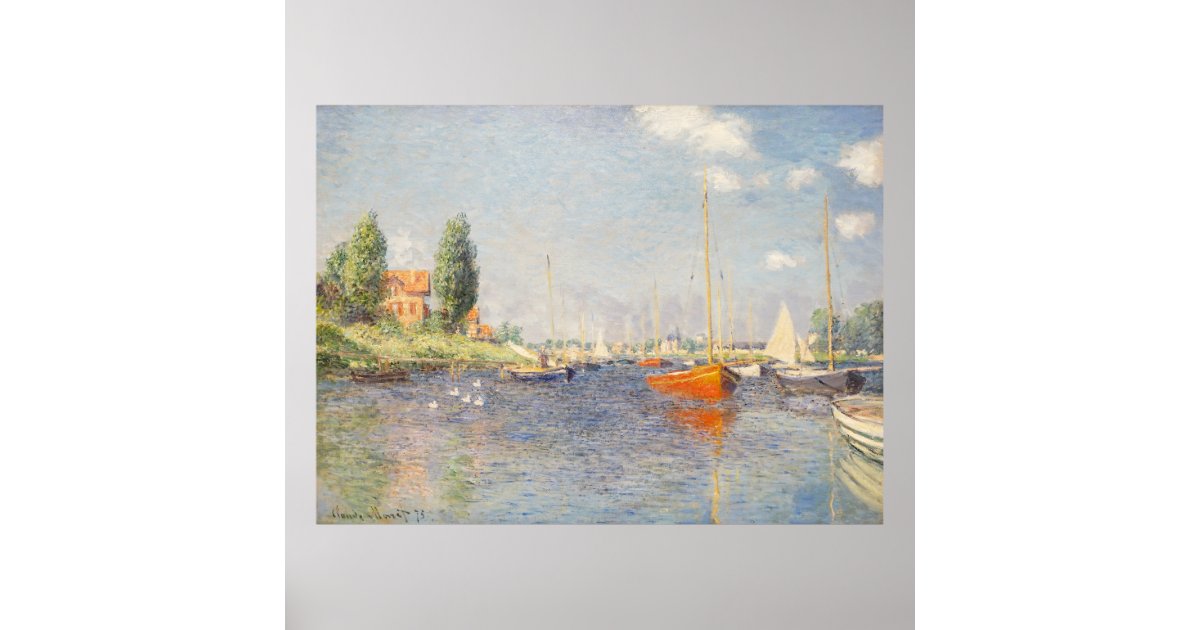 Claude Monet. Red Boats, Argenteuil Poster | Zazzle