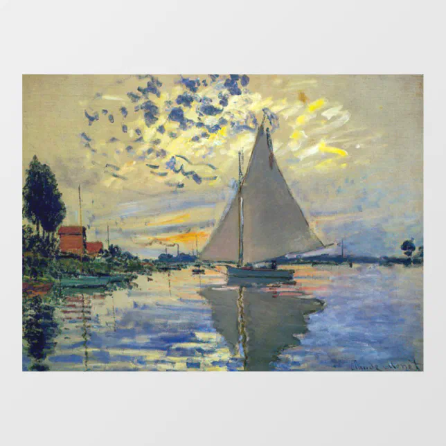 Claude Monet - Sailboat at Le Petit-Gennevilliers Window Cling | Zazzle