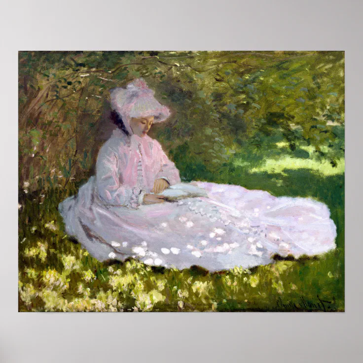 Claude Monet Springtime Impressionism Painting Poster | Zazzle