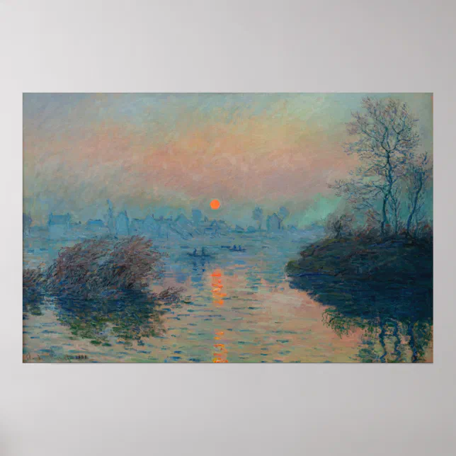 Claude Monet - Sunset on the Seine at Lavacourt Poster | Zazzle