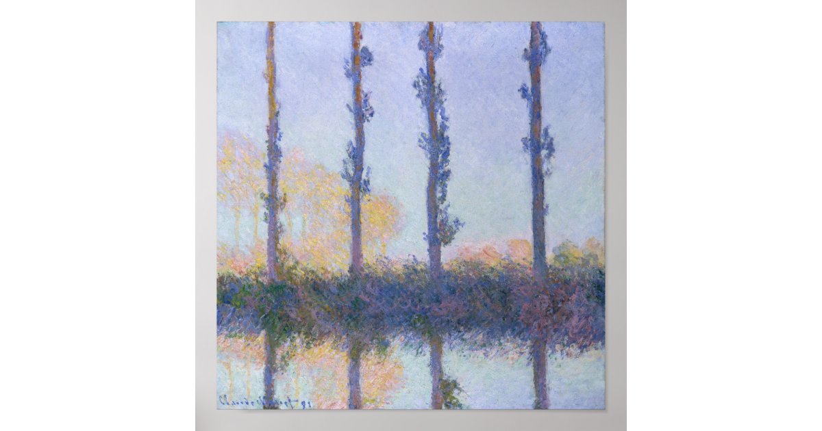 Claude Monet | The Four Trees Poster | Zazzle