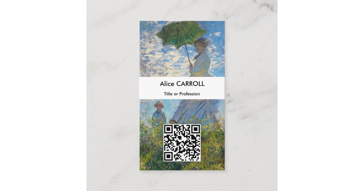 Claude Monet - The Promenade - QR Code Business Card | Zazzle