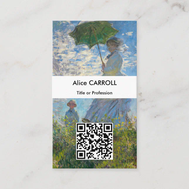 Claude Monet - The Promenade - QR Code Business Card | Zazzle
