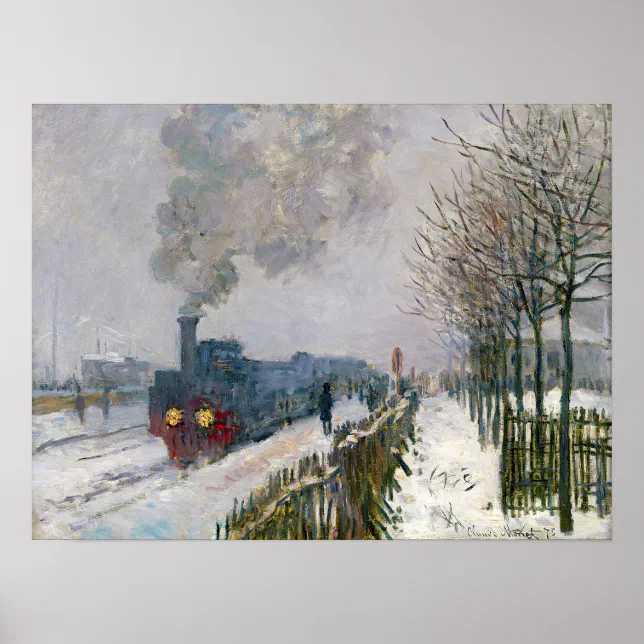 Claude Monet - Train in the Snow / The Locomotive Poster | Zazzle