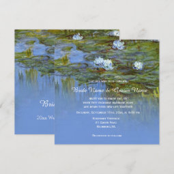 Claude Monet vintage waterlily wedding Invitation | Zazzle