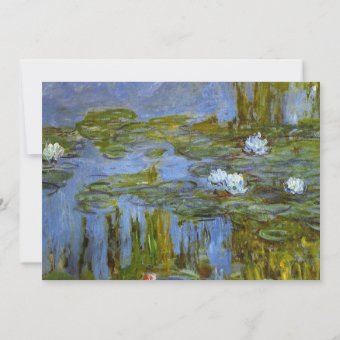 Claude Monet vintage waterlily wedding Invitation | Zazzle