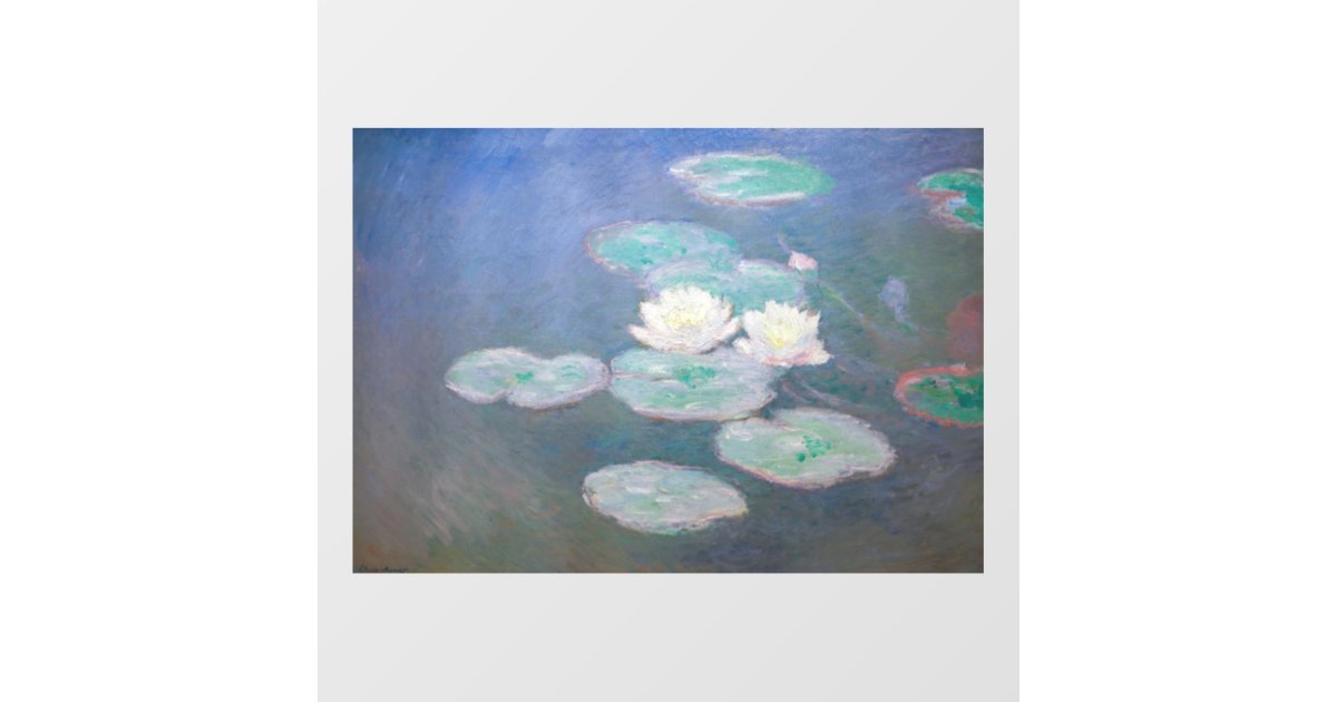 Claude Monet - Water Lilies, Evening Effect Wall Decal | Zazzle