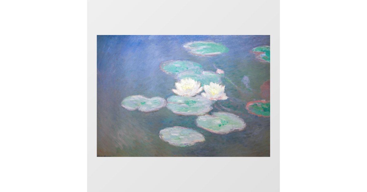 Claude Monet - Water Lilies, Evening Effect Window Cling | Zazzle