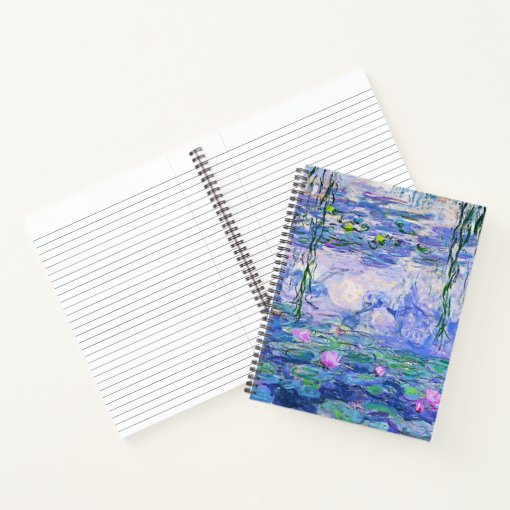 Claude Monet Water Lilies French Impressionist Art Notebook | Zazzle