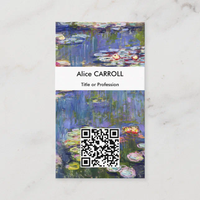 Claude Monet - Water Lilies / Nympheas - QR Code Business Card | Zazzle