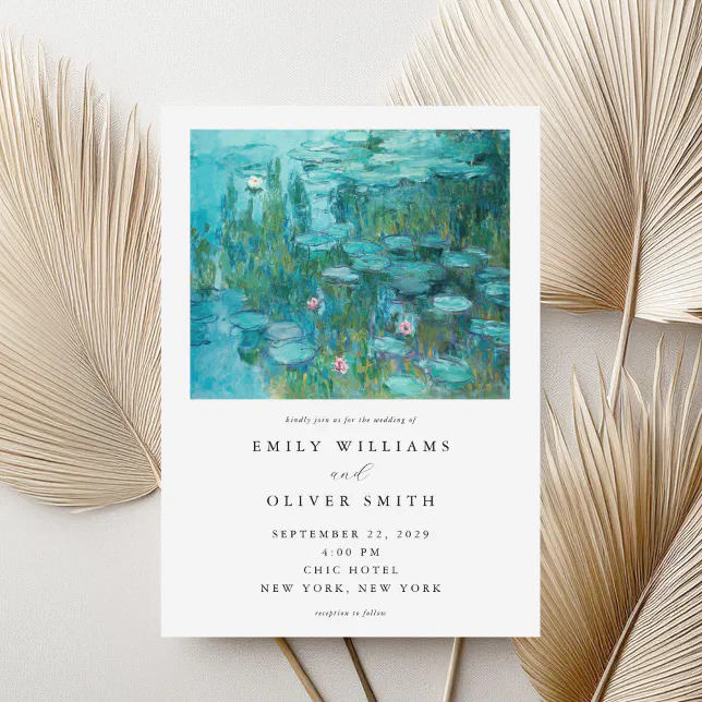 Claude Monet Water Lilies Wedding Invitation | Zazzle