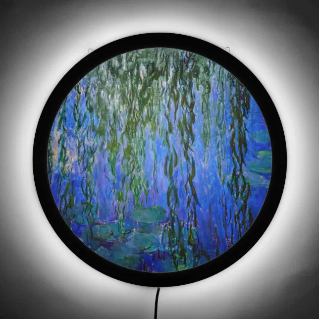 Claude Monet - Water Lilies with weeping willow LED Sign | Zazzle