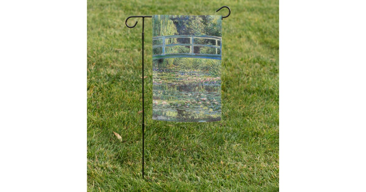 Claude Monet - Water Lily Pond & Japanesese Bridge Garden Flag | Zazzle