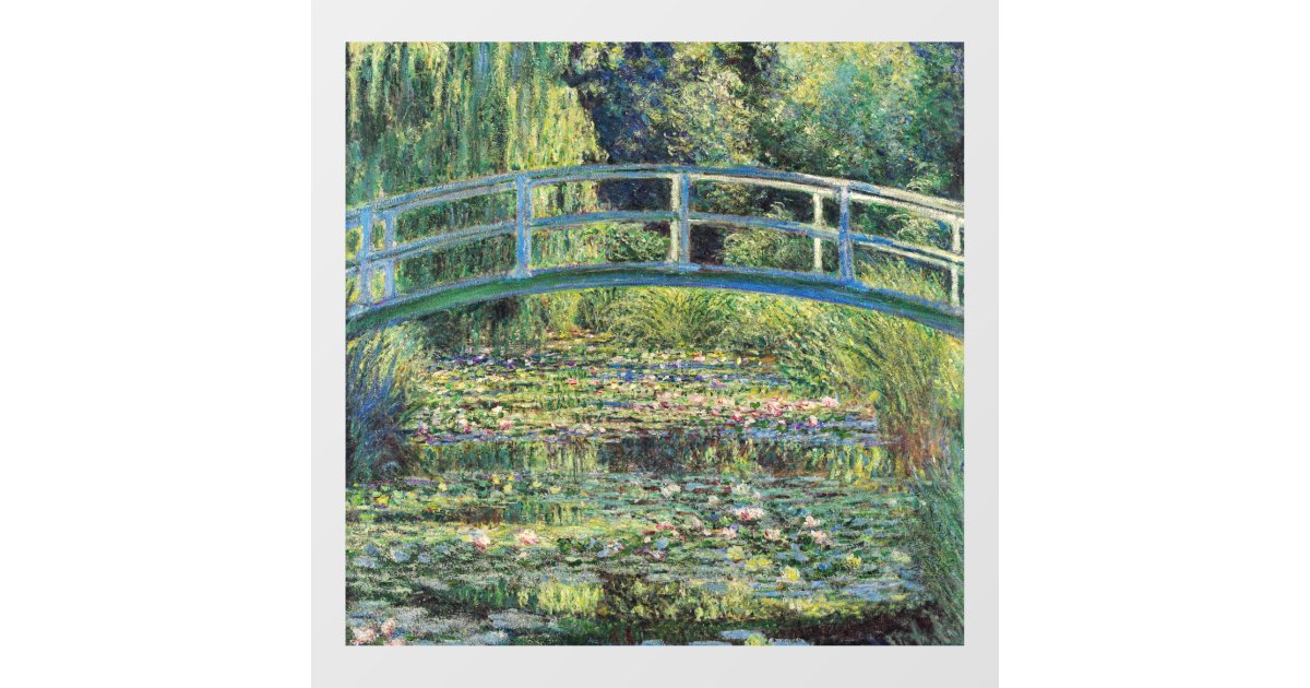 Claude Monet - Water Lily Pond & Japanesese Bridge Window Cling | Zazzle