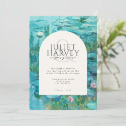 Claude Monet Waterlilies Wedding Invitation | Zazzle