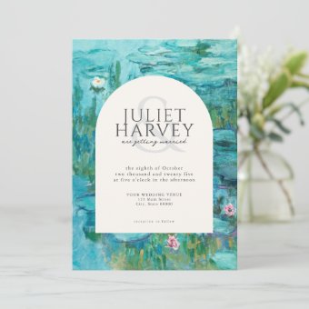 Claude Monet Waterlilies Wedding Invitation | Zazzle