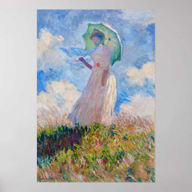 Claude Monet - Woman with a Parasol facing left Poster | Zazzle