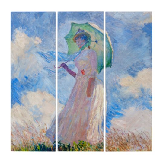 Claude Monet - Woman with a Parasol facing left Triptych | Zazzle.com