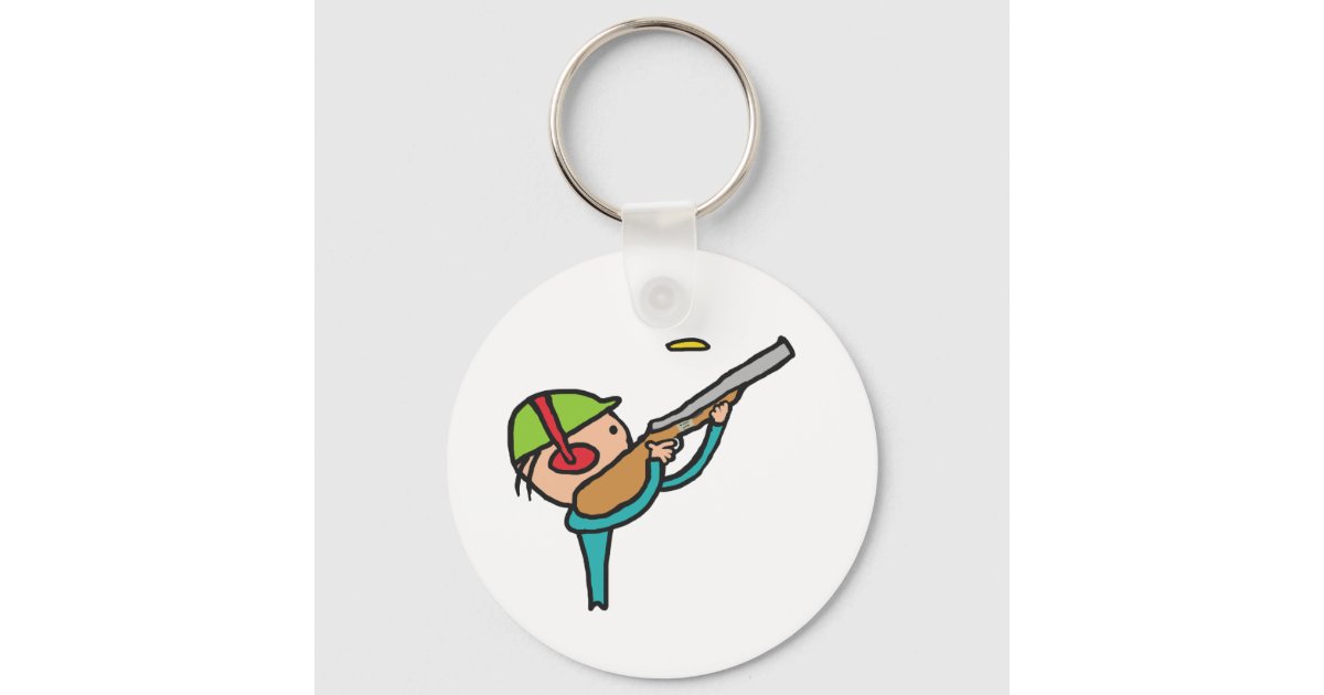 Clay Pigeon Trap Shooting Keychain | Zazzle