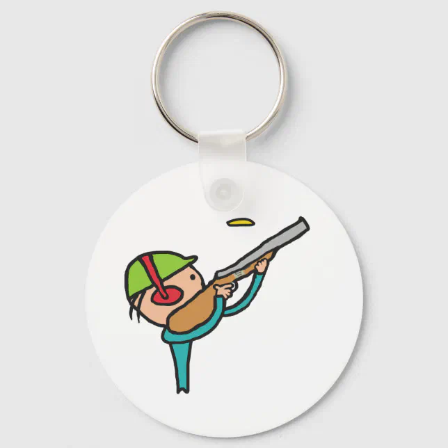 Clay Pigeon Trap Shooting Keychain | Zazzle