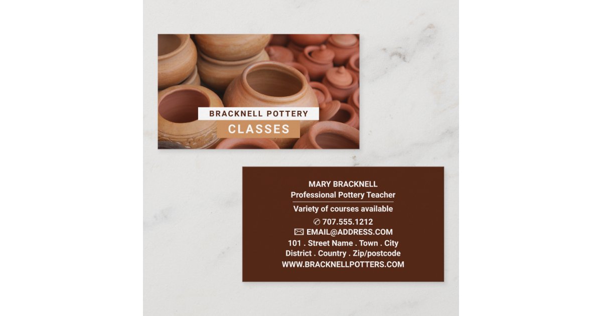 Clay Pots, Pottery Classes, Potters Business Card | Zazzle