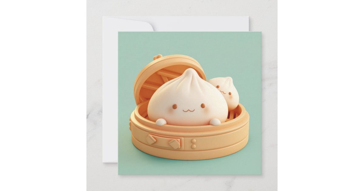 Clay Steamed Dumplings in Bamboo Basket Postcard | Zazzle