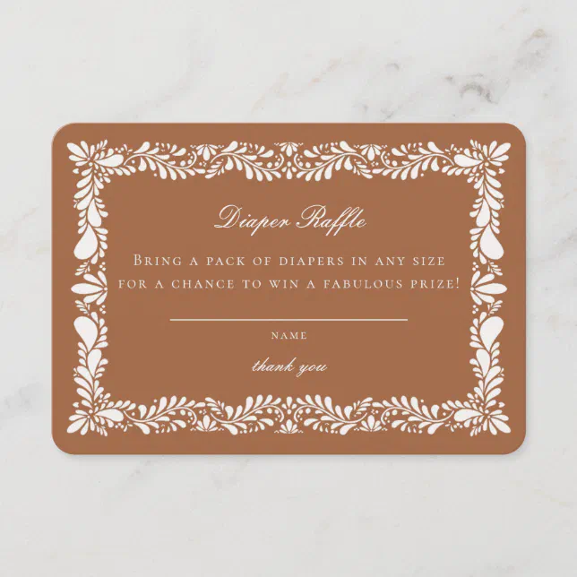Clay Talavera Tile Diaper Raffle Invitation Insert | Zazzle