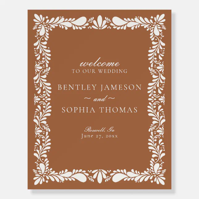 Clay Talavera Tile Spanish Fiesta Wedding Welcome Foam Board | Zazzle
