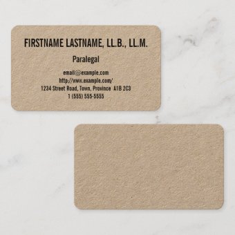 Clean & Basic Paralegal Business Card | Zazzle
