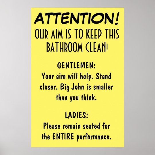 Clean Bathroom. Poster | Zazzle.com