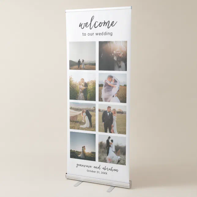 Clean Black and White Photo Wedding Welcome Sign | Zazzle