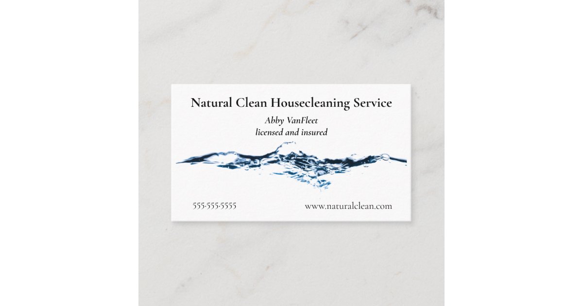 Clean Blue Water Splash Business Card | Zazzle