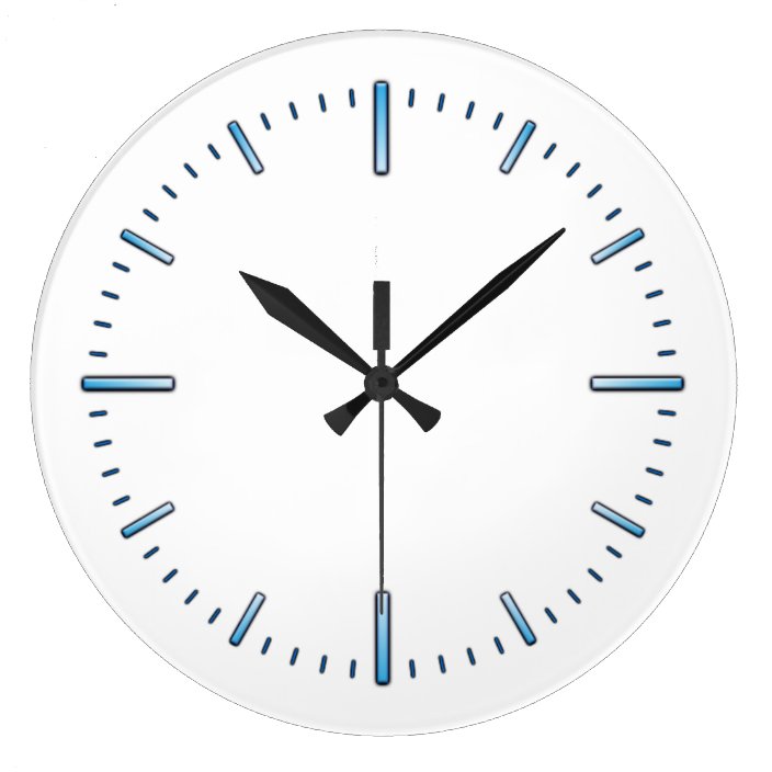 Clean Blue White Numberless Designer Wall Clock | Zazzle.com