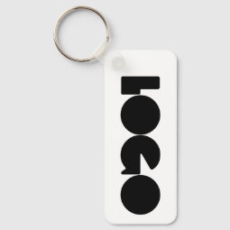 Clean Business Logo & QR Code, Company Horizontal Keychain | Zazzle