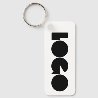 Clean Business Logo & QR Code, Company Horizontal Keychain | Zazzle