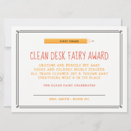 Clean Desk Fairy Award Invitation | Zazzle