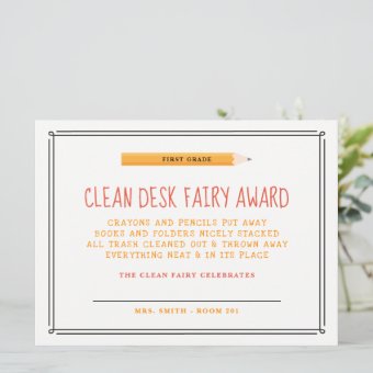 Clean Desk Fairy Award Invitation | Zazzle