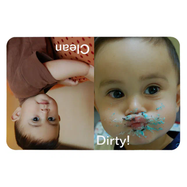 Clean Dirty Dishwasher Personalized Photo Magnet | Zazzle